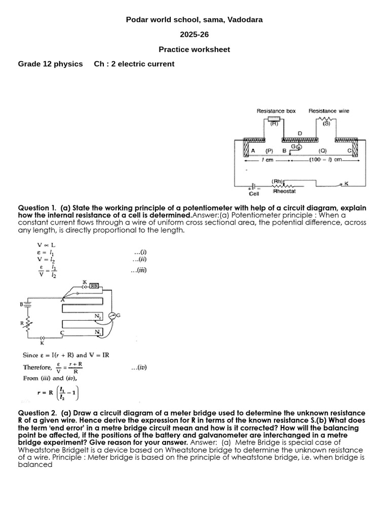 Worksheet CH 3 Grade 12 Physics - Docx - 20250828 - 225351 - 0000 | PDF ...