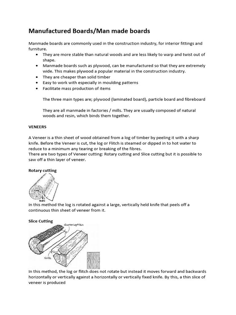 Types and Uses of Manufactured Boards | PDF | Plywood | Wood Veneer