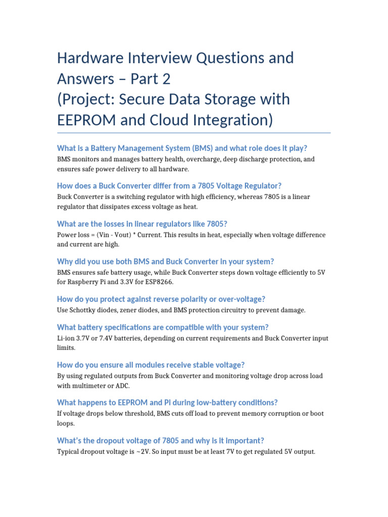 Hardware Interview QA Part2 | PDF | Electronic Engineering ...