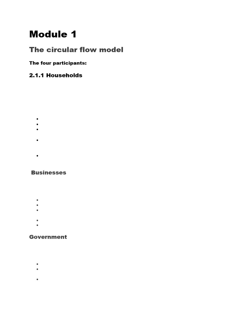 Economic Participants in the Circular Flow | PDF | Economic Equilibrium ...