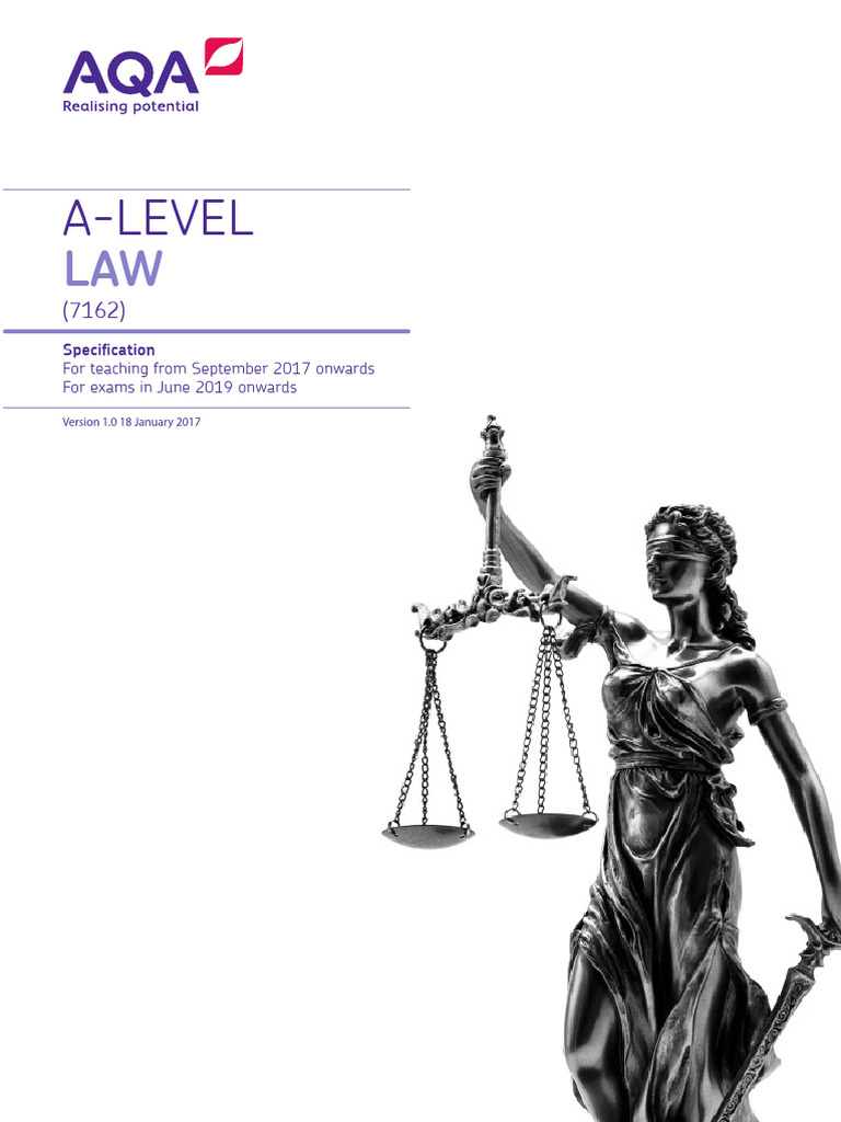 AQA A-Level Law Specification Overview | PDF | Manslaughter | Precedent