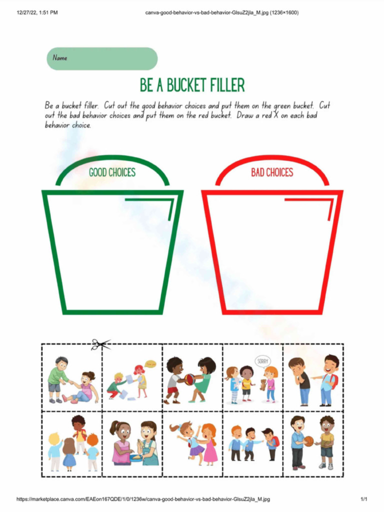 Be A Bucket Filler - Promote Kindness | PDF