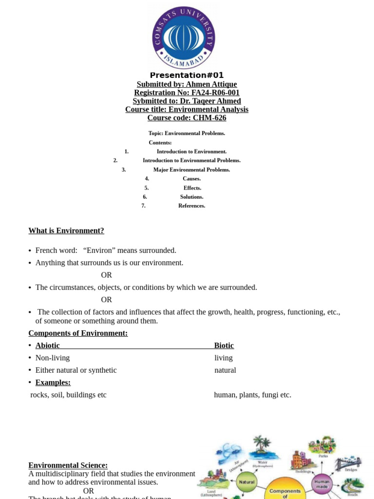 Environmental Problems Overview | PDF | Natural Environment | Soil