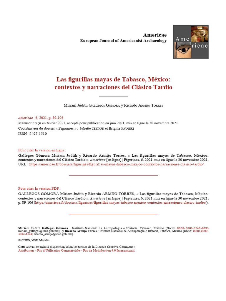 Figurillas de Tabasco-Gallegos Armijo-2021 | PDF | Civilización maya