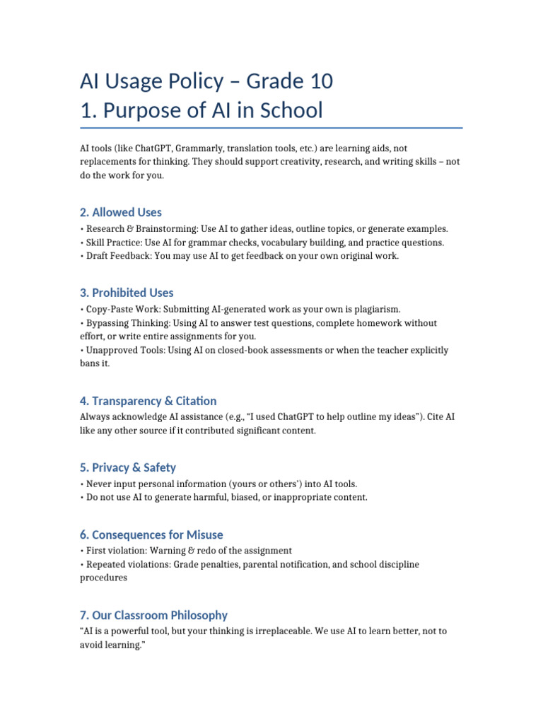 GR 10-AI - Policy | PDF