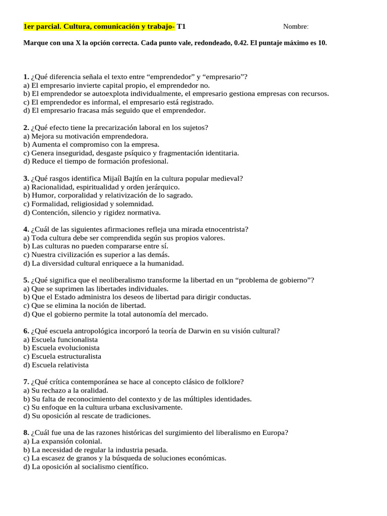 1er Parcial ENFER T1 | PDF | Nación | Iniciativa empresarial