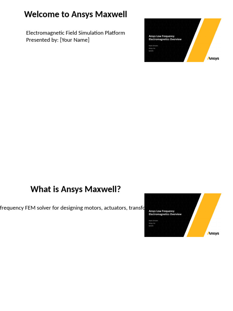 Ansys Maxwell: EM Simulation Overview | PDF