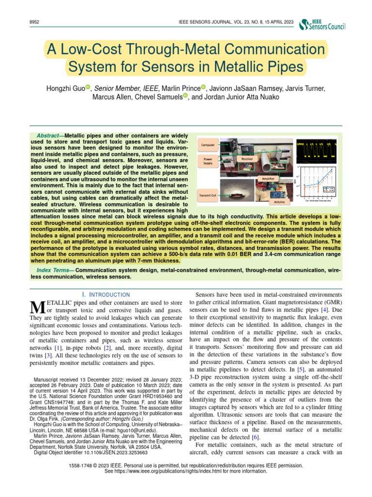 Low-Cost Through-Metal Sensor Communication | PDF | Analog To Digital ...