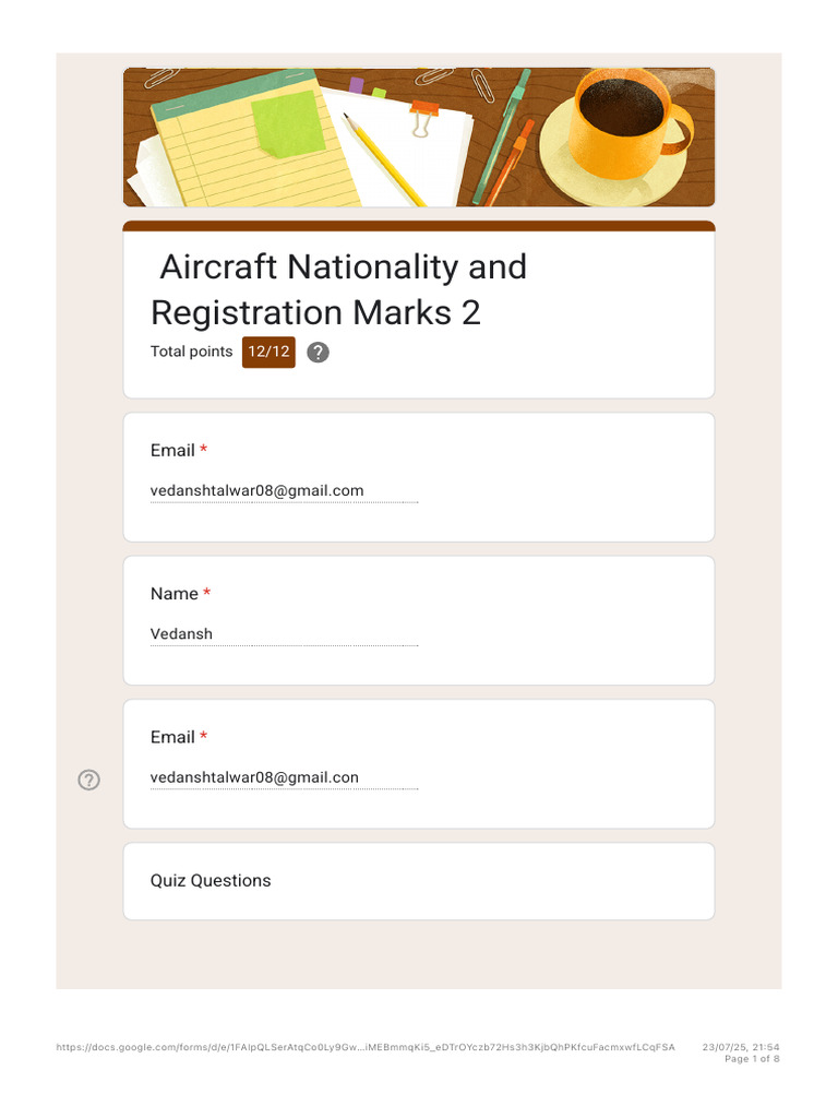 Aircraft Registration Marks Overview | PDF | Aircraft | Aviation