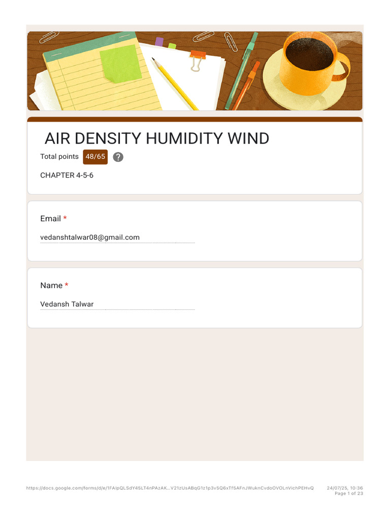 Air Density, Humidity, and Wind Factors | PDF | Wound | Humidity