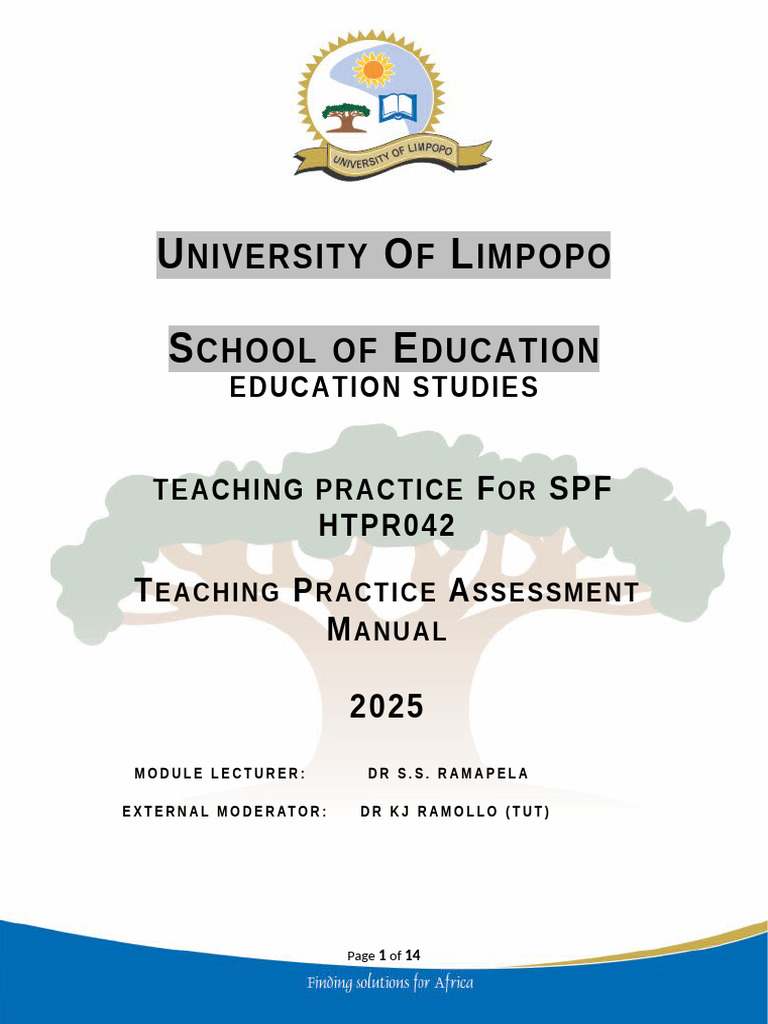 Htpr042 Teaching Practice SPF Manual For 2025 Final | PDF | Learning | Teachers