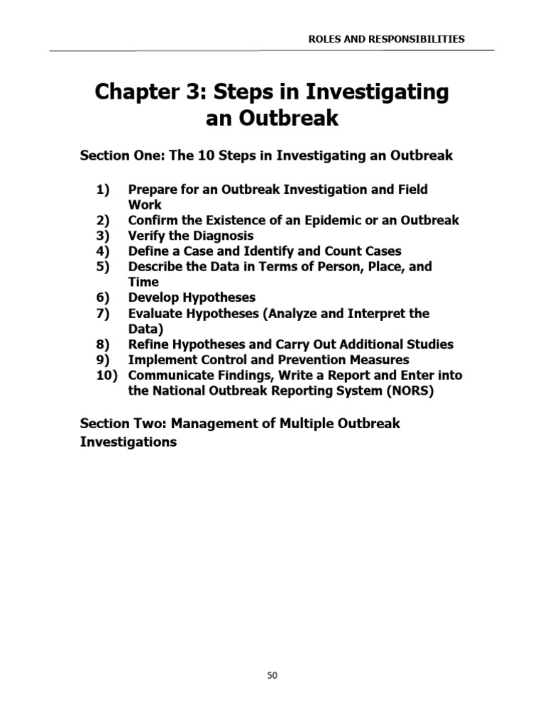 10 Steps for Outbreak Investigation | PDF | Epidemiology | Hypothesis