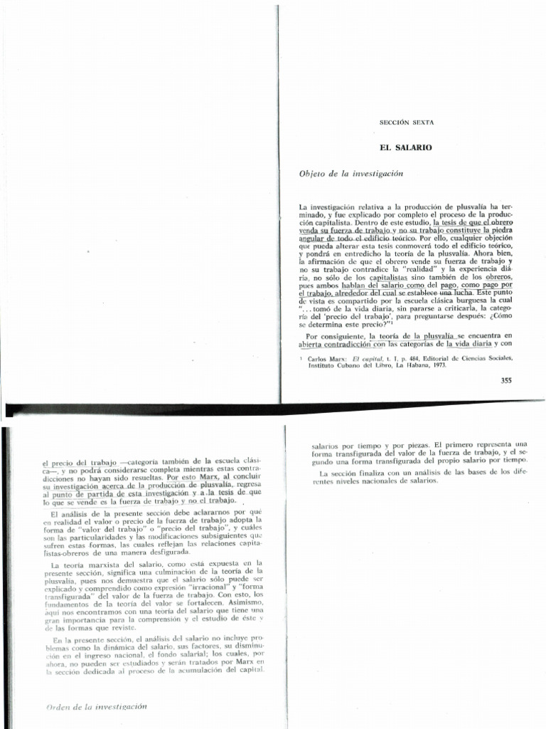 El Salario Una Lectura Desde Marx | PDF