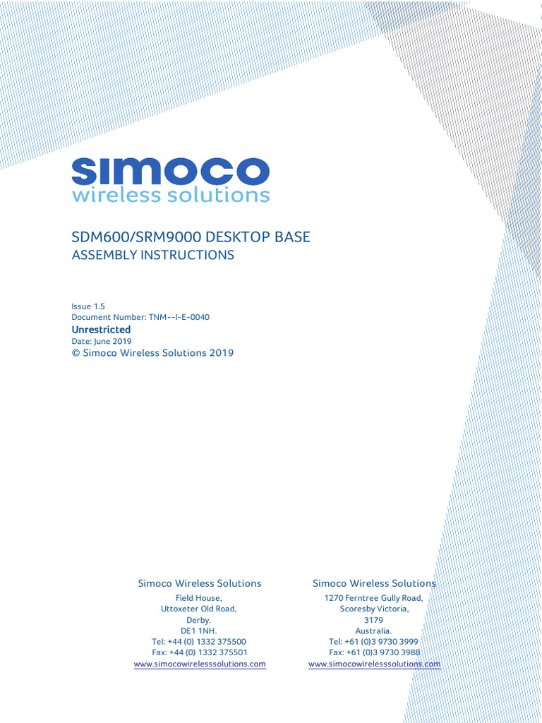 SDM600/SRM9000 Base Assembly Guide | PDF | Electrical Connector ...