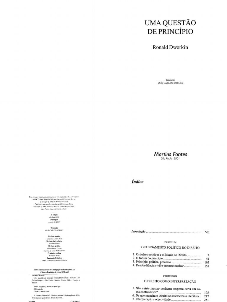 Uma Questão de Princípio - RONALD DWORKIN | PDF