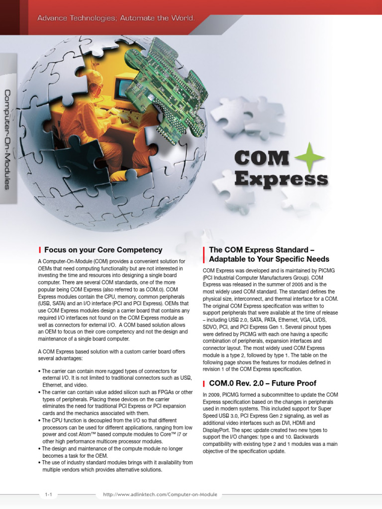 Focus On Your Core Competency The COM Express Standard - Adaptable To ...