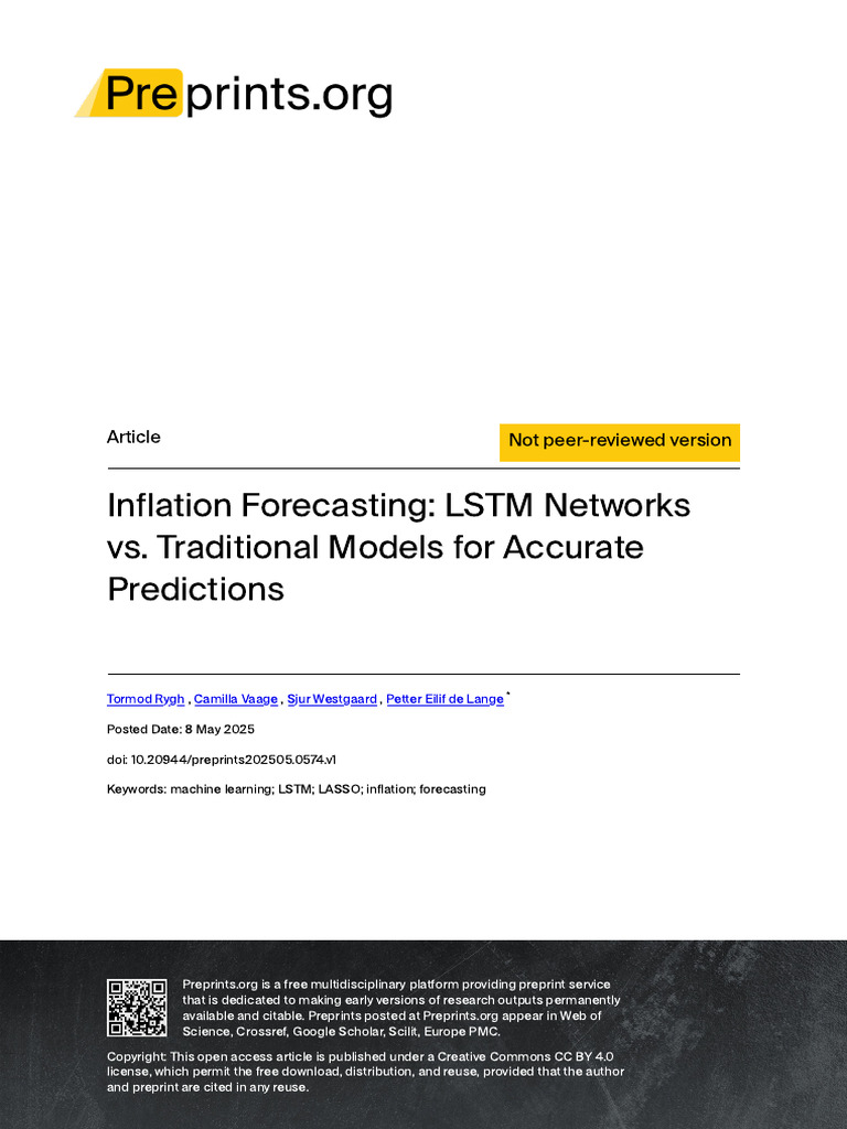 Inflation Forecasting LSTM Networks Vs Traditional Models For Accurate ...