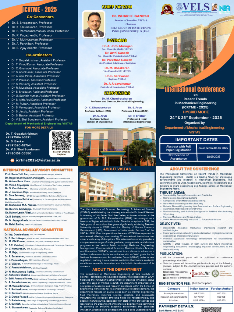 International Conference Trifold Brochure | PDF | Engineering