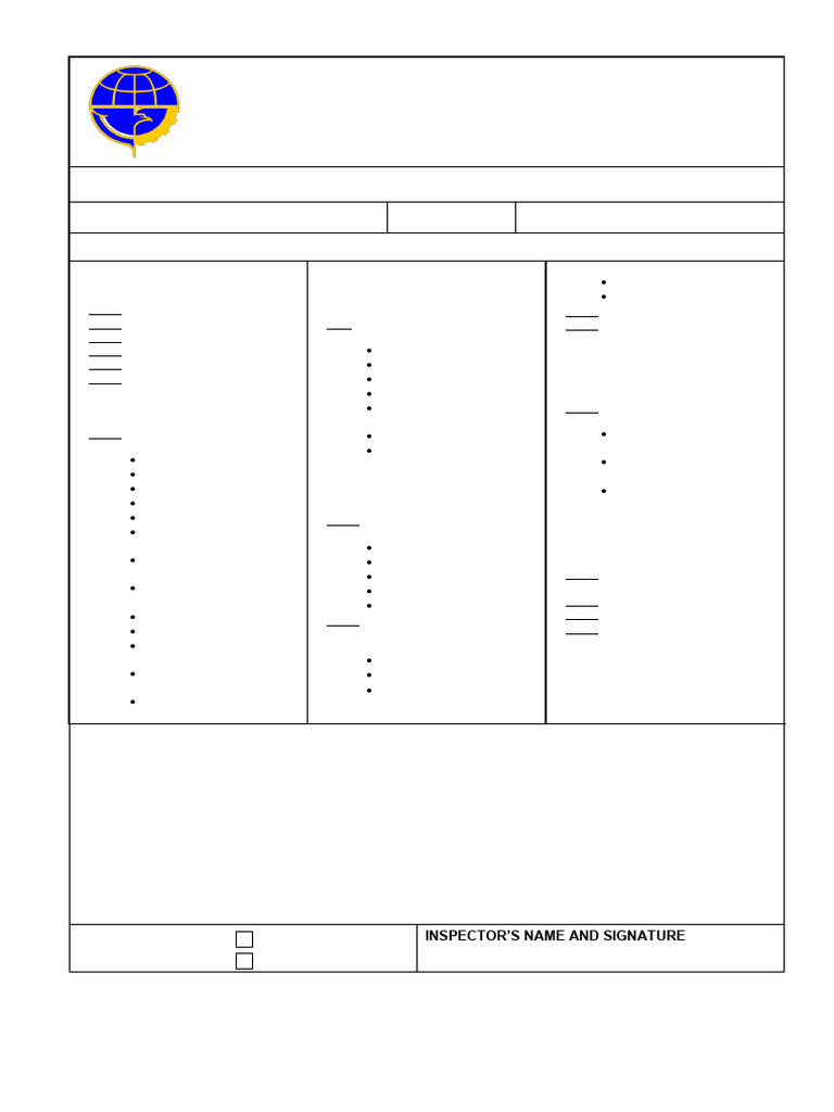 Air Operator Aircraft Inspection Checklist | PDF | Aircraft | Airport
