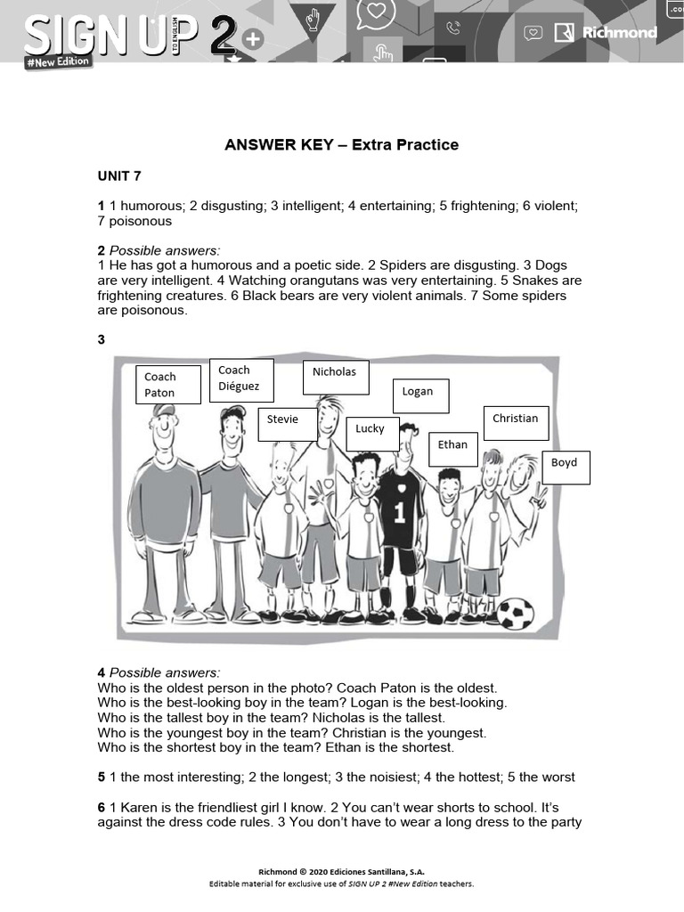 SUTE2NE TRM Extrapracticeanswerkey U7 | PDF