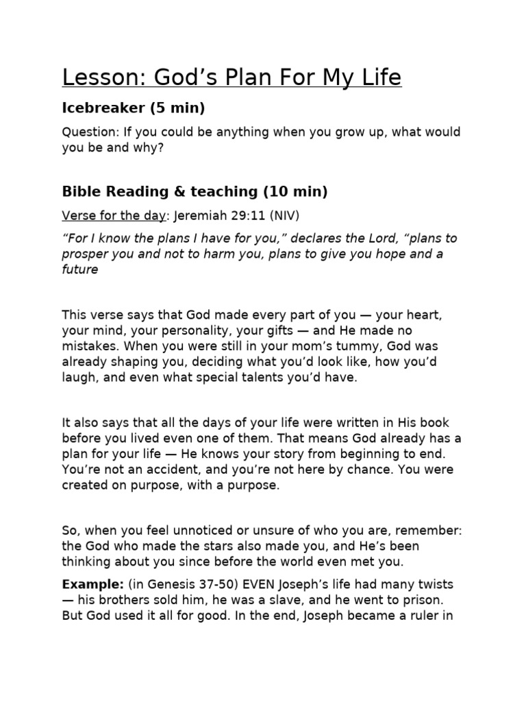 Understanding God's Plan for You | PDF