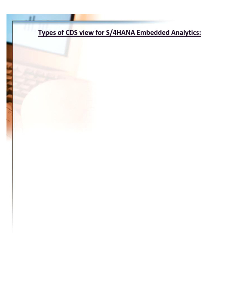 Types of CDS Views in S/4HANA | PDF | Analytics | Compact Disc