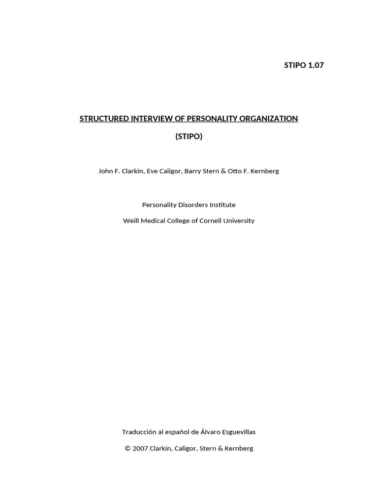 STIPO 1.07 ESPAÑOL | PDF | Autoestima | Ansiedad