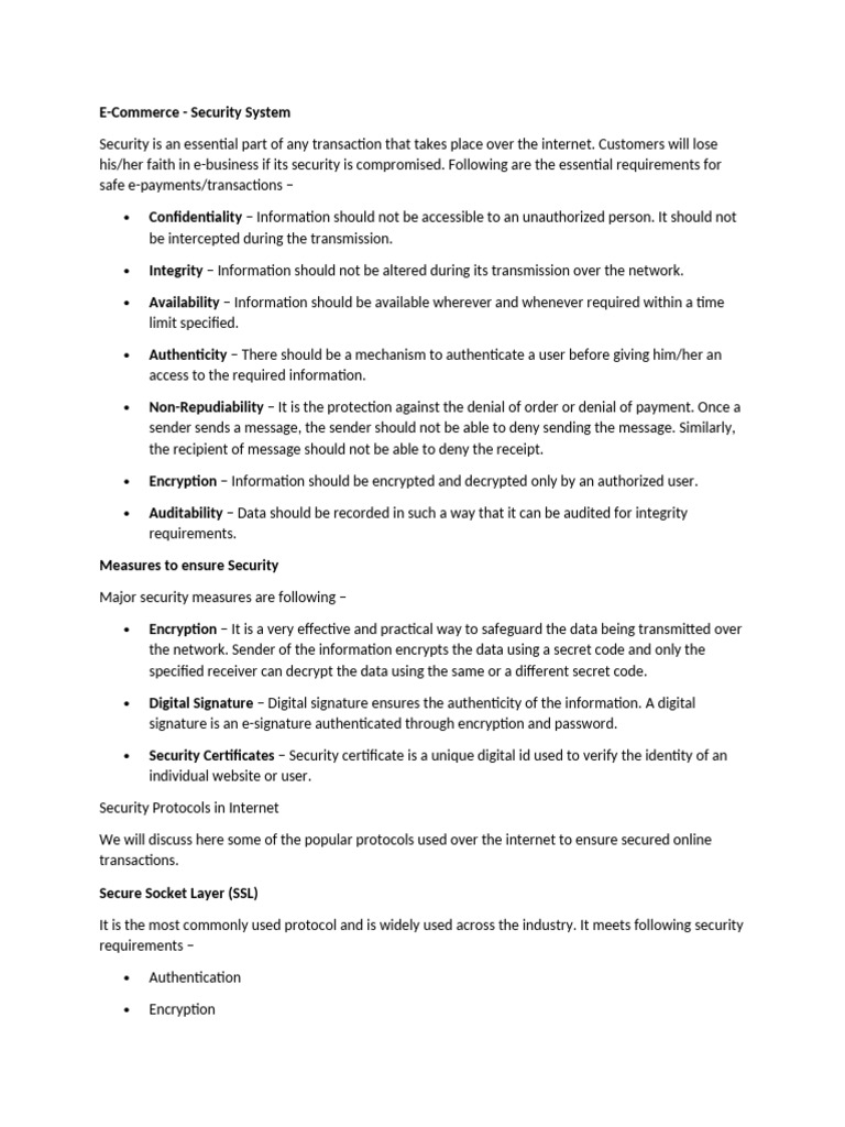 E-Commerce Security Essentials | PDF | Transport Layer Security ...