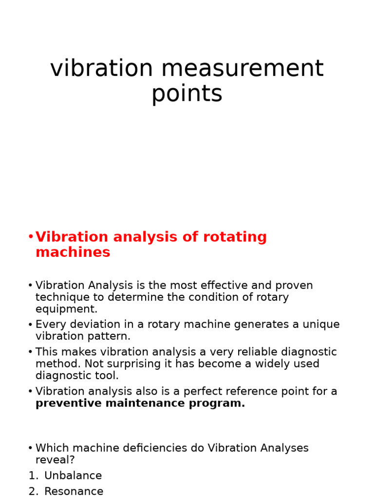 Vibration Measurement Points | PDF | Machines | Bearing (Mechanical)