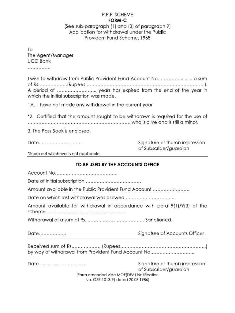 Form C PPF | PDF
