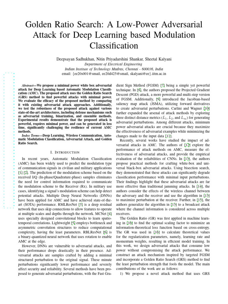 Golden Ratio Search A Low-Power Adversarial Attack | PDF | Deep ...