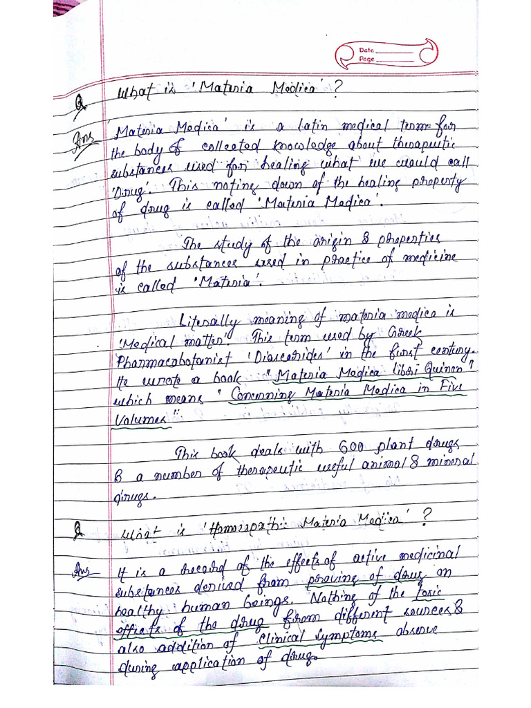 Materia Medica Group A Full Notes | PDF