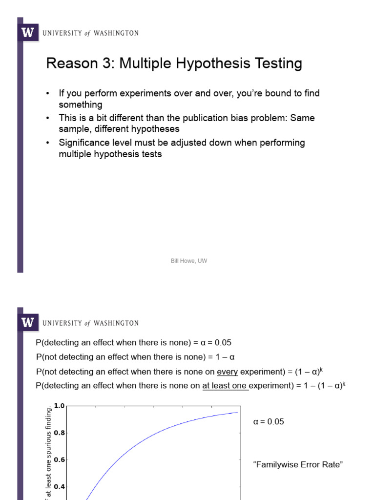 042 Multiple Hypothesis Testing PPTX - Bill Howe | PDF | Statistics ...