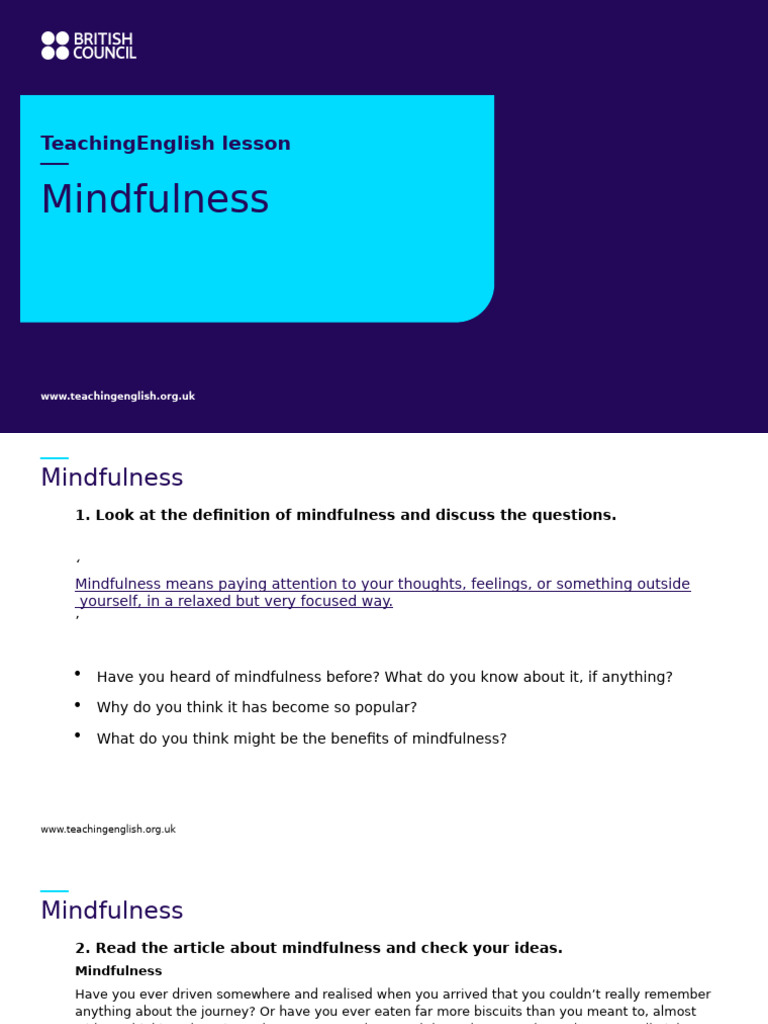 Mindfulness Presentation | PDF | Mindfulness | Thought