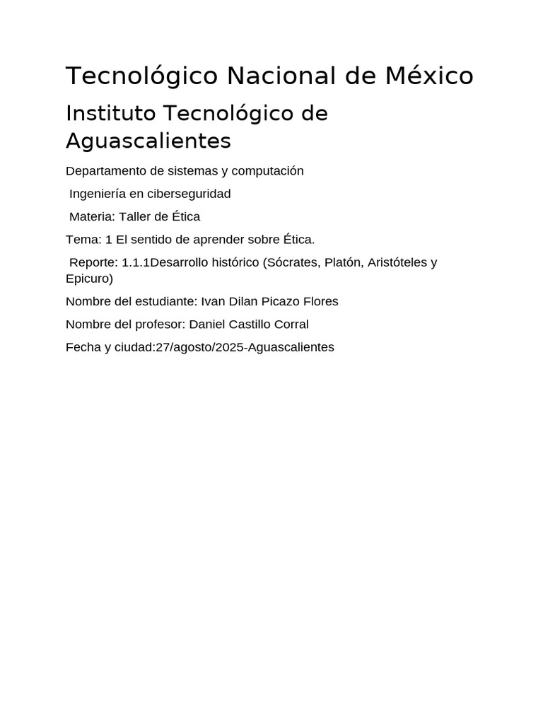 trabajo1.1.1TallerEtica Ivan Dilan Picazo Flores Ing Ciberseguridad 1b | PDF