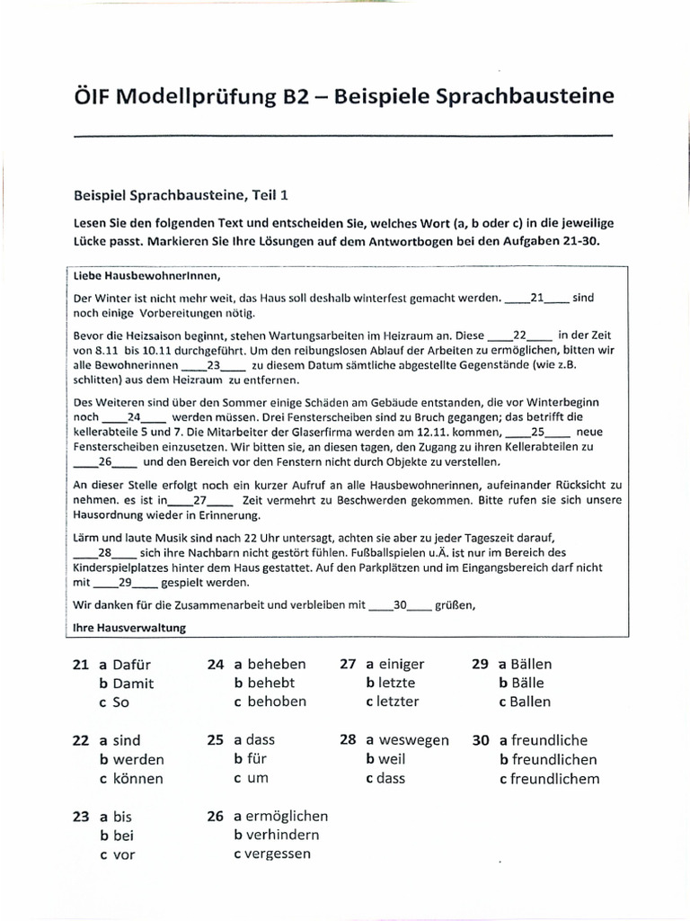 Sprachbausteine B2 | PDF