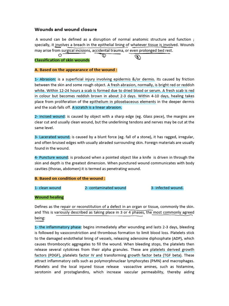 Wounds and Wound Closure | PDF | Surgical Suture | Scar