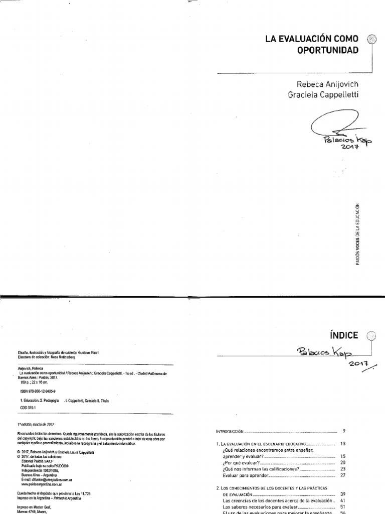 ANIJOVICH La Evaluacion Como Oportunidad Cap 1-RENZO | PDF