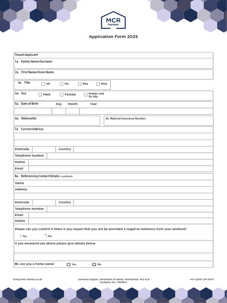 MCR Application Form 2025 (Grace) | PDF
