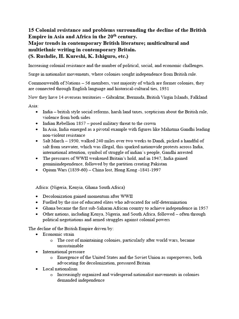 15) Colonial Resistance and Problems Surrounding the Decline of the ...