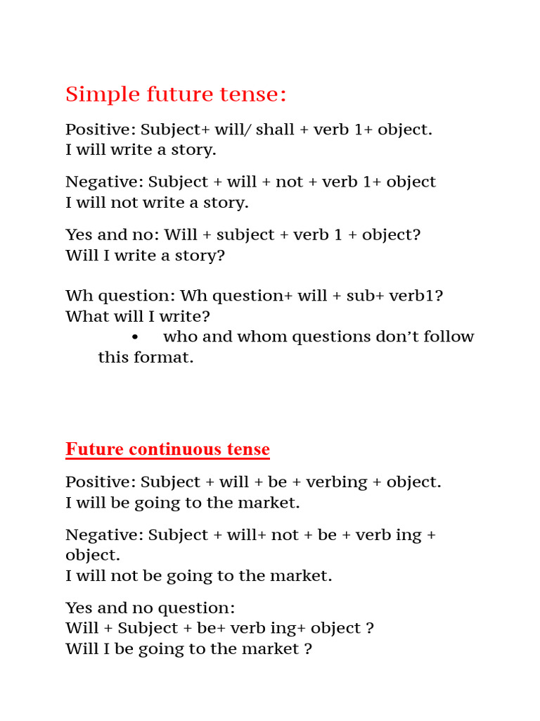 Simple Future Tense | PDF