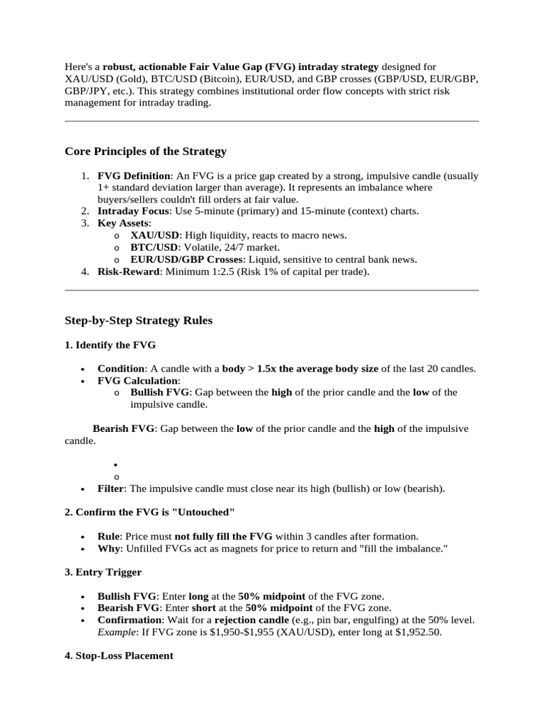 FVG Strategy | PDF | Day Trading | Market Trend