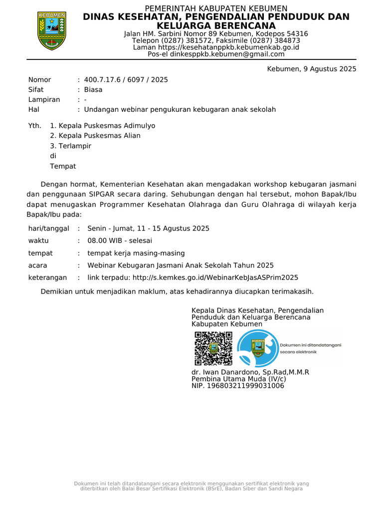 Surat Aplikasi SIPGAR Guru Olahraga | PDF