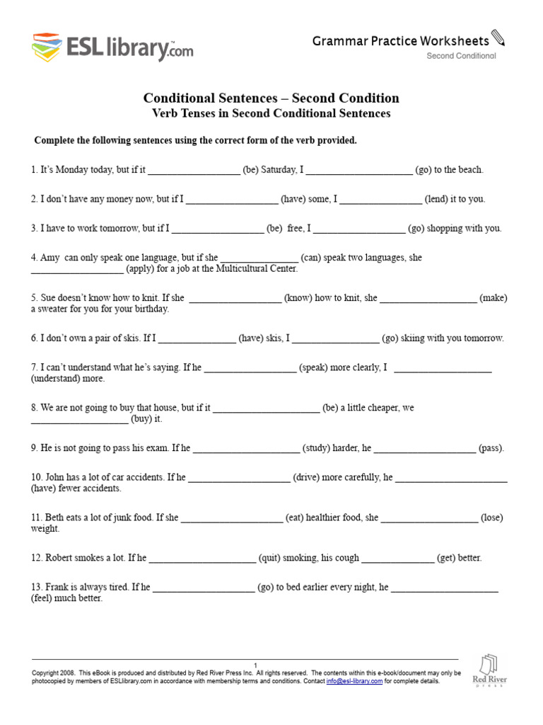 13.second Conditional | PDF | Syntax | Grammar