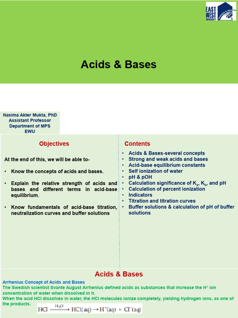 Understanding Acids and Bases Concepts | PDF | Acid | Ph