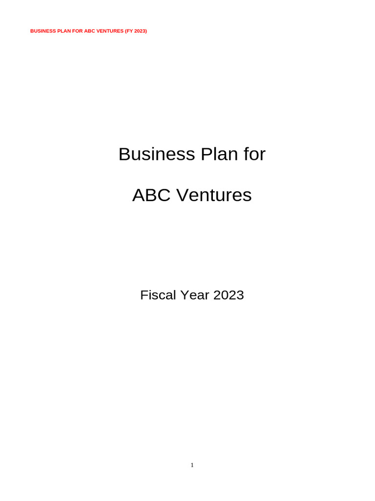 ABC Ventures Business Plan | PDF | Venture Capital | Corporate Finance
