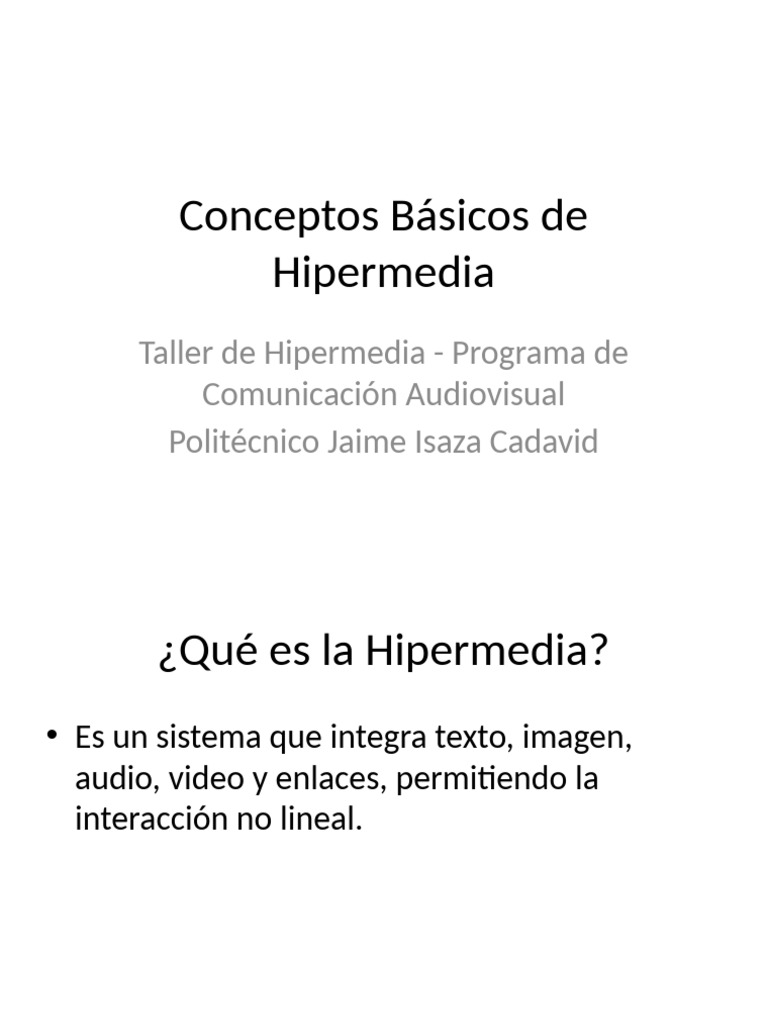 Conceptos Basicos Hipermedia | PDF | Multimedia | Red mundial