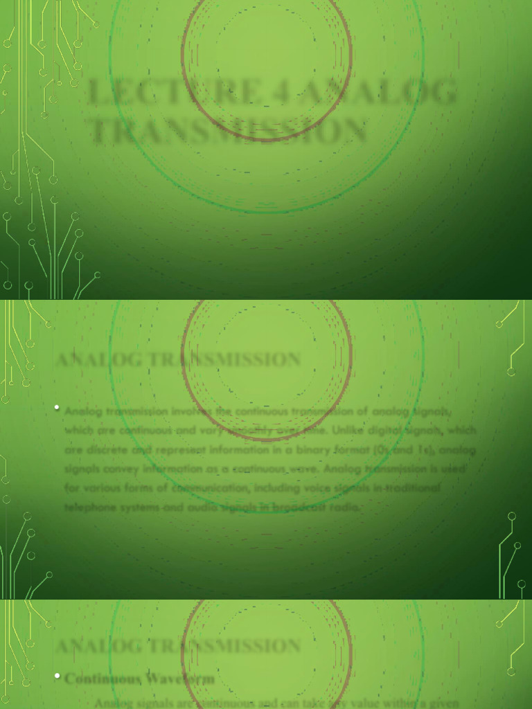 LECTURE 4 Analog Transmission | PDF | Radio | Transmission Medium