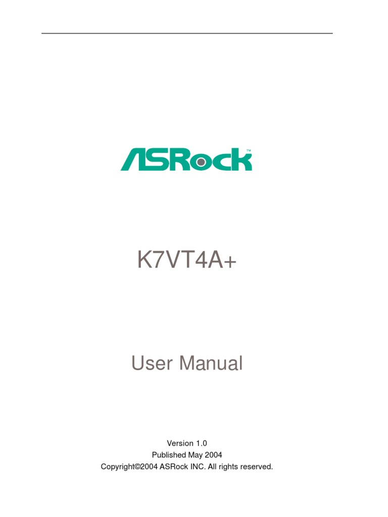 K7VT4A | PDF | Bios | Booting