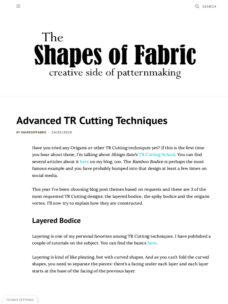 Advanced TR Cutting Techniques Guide | PDF | Seam (Sewing) | Origami